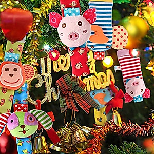 ThinkMax Wrist Foot Rattles for Baby, 8 Pcs Soft Animal Wrist Rattles and Foot Finder Socks - Elephant, Monkey, Piggy and Puppy