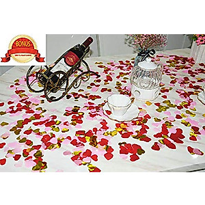 GOER Valentine's Day Party Decorations,30 Pcs Hanging Swirls with 1000 Pcs/0.35 oz Heart Confetti Valentine's Day Party Supplies