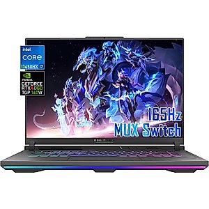 asus ROG Strix G16 (2023) Gaming Laptop, 16:10 FHD 165 Hz, 13th Gen Intel Core i7-13650HX, MUX GeForce RTX 4060(140W); DDR5 RAM, Wi-Fi 6E, Windows 11 Home,w/Mouse Pad (16GB RAM | 1TB PCIe SSD)