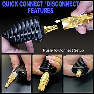 LE LEMATEC 15pc Air Compressor Hose Fitting Kit with Storage Case, 1/4" NPT Quick Connect Air Tool Fittings, Solid Brass High Flow Connectors; 3 Male and 3 Female Plugs + 5 Male to Male