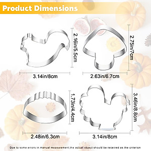8-Piece Fall Cookie Cutter Set - Pumpkin, Maple Leaf, Football, Turkey, and More - Stainless Steel Baking and DIY Crafting Kit for Thanksgiving, Autumn Decor, and Festive Treats