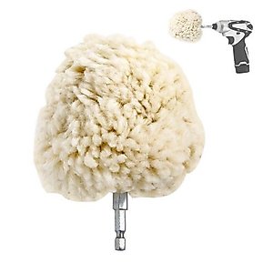 Jumbo 4" Genuine Wool Buffing Ball - Hex Shank - Turn Power Drill or Impact Driver into High-Speed Polisher