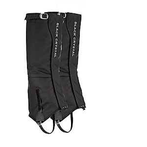 Black Crystal Ski Snow Gaiters Hiking Waterproof Breathable Nylon Men's Black Size Large