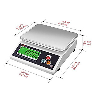 VisionTechShop VK-2D Digital Kitchen Scale, Lb/Oz/Kg/g Switchable, Stainless Steel Plate Food Scale, Large LCD Display with Backlight, 12lb Capacity, 0.002lb Readability