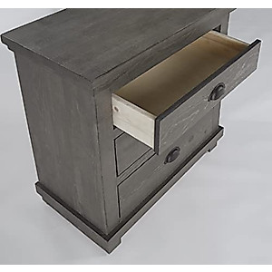 Progressive Furniture Willow Nightstand, Distressed Dark Gray