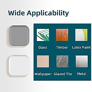 [4 Pack] [White&Gray] Door Stoppers Wall Protector Square 1.77 Inch Silicone Strong Adhesive Tape Shock Absorbent Wall Shield Door Slamming Silencer for Door Handle Furniture Protectors Rubber