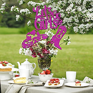 Let's G* Girls Centerpiece Sticks, Cowgirl Theme Birthday Party Decor, Disco Cowgirl Bachelorette Party Decorations, Nashville Last Rodeo Last Hoedown Party Supplies Rose Red 12 Pieces