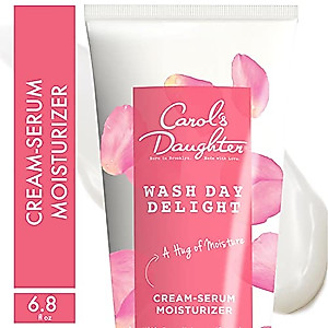 Carol's Daughter Wash Day Delight Cream Serum Moisturizer for Curly Hair, Anti-Frizz, Made with Rose Water and Glycerin, 6.8 Fl Oz