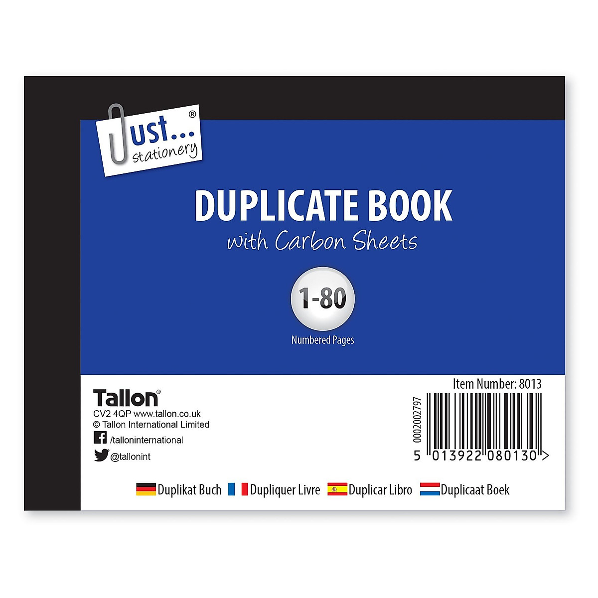 Just-Stationery Half Size Duplicate Book (Pack of 80)