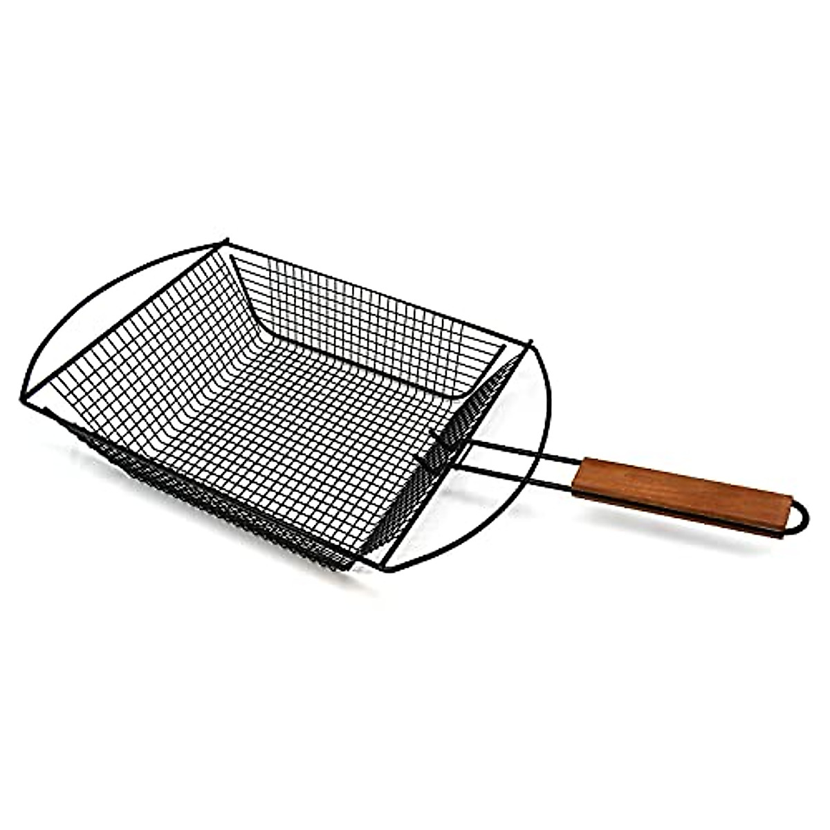 Norpro 8661 Deluxe Removable Handle grill basket, for BBQ, Black