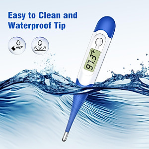 CHENGYOUDE Digital Oral Thermometer for Fever,Thermometer for Adults with 10 Seconds Fast Reading, Basal Thermometer with Accurate & Easy to use for Adults and Kids.