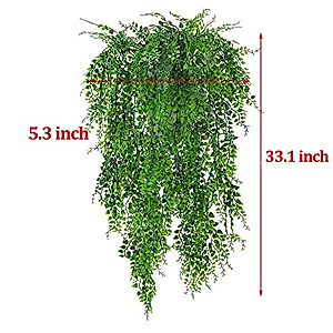 HERCOCCI 2 Pack Reptile Plants, Terrarium Hanging Plants Vines Artificial Leaves Habitat Decorations with Suction Cup for Bearded Dragon Hermit Crab Lizard Snake Geckos Chameleon