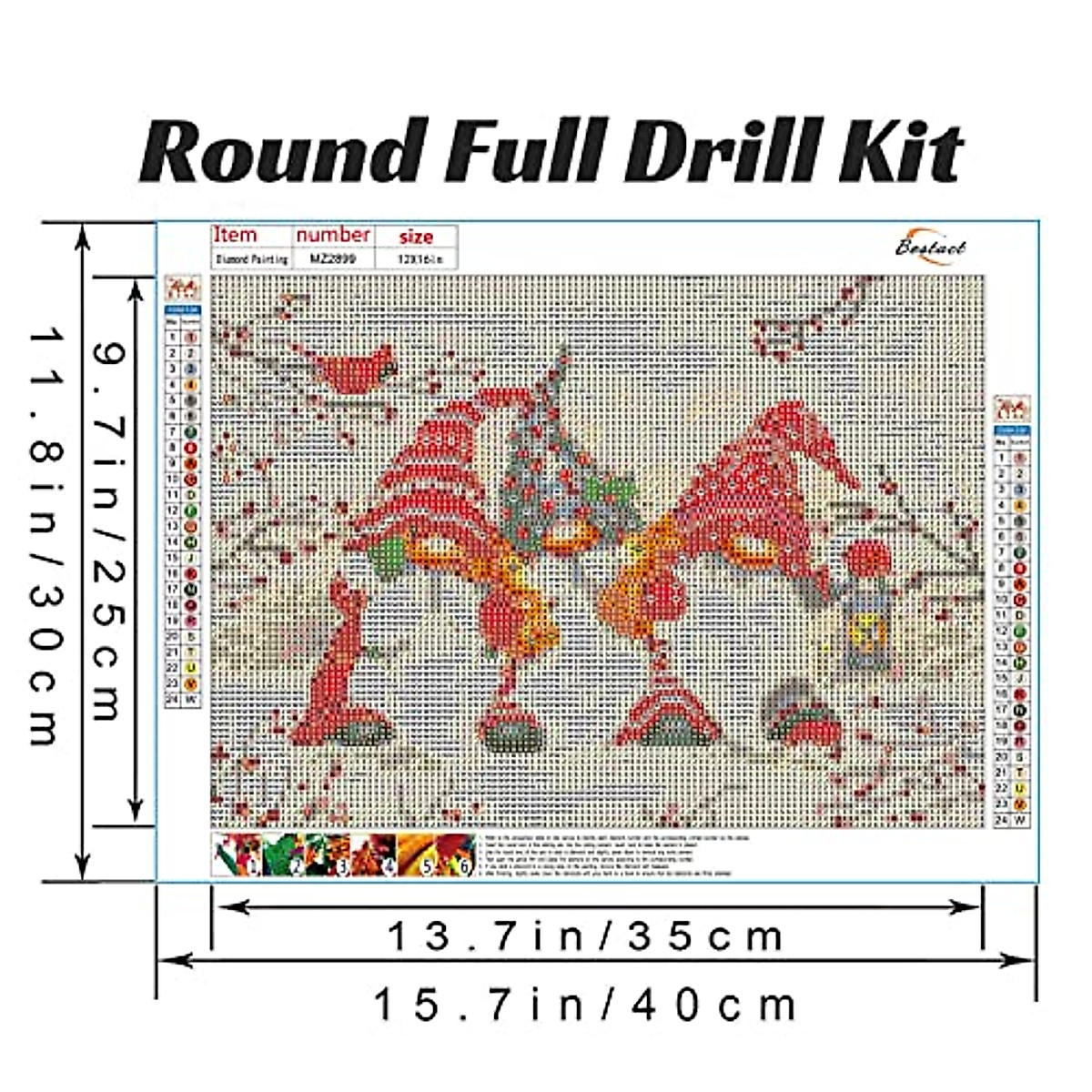 Christmas Diamond Painting Kits,Winter Diamond Art Kit for Adults Full Round Drill,Paint with Diamond for Gift,Wall Decor