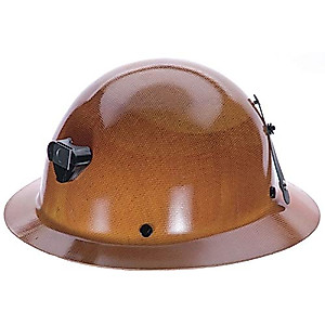 MSA 460389 Skullgard Full-Brim Hard Hat with Staz-on Pinlock Suspension, Lamp Bracket and Cord Holder | Non-slotted Cap, Made of Phenolic Resin, Radiant Heat Loads up to 350F - Standard Size in Tan