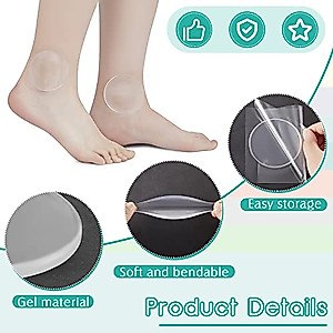 4 Pieces Ankle Gel Pads Skate Ankle Gel Discs Cushion Pads Ankle Protector Brace Skate Accessories for Ice Skating Riding Ski Ankle Protection, 2.48 Inch