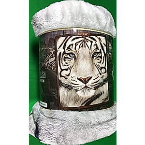 American Heritage Collection, "White Face Tiger" Raschel Throw Blanket, 50" x 60", 50" x 60