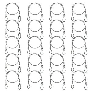 Stage Lights Safety Cable, 20PCS WorldLite Premium 110lb Load Duty and 4mm in diameter Safety Cable, 26’’ Stainless Steel Safety Rope for Stage Lighting Party or DJ Lighting