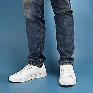 Hawkwell Men's Fashion Sneakers Casual Walking Shoes Uniform Nurse Shoe Work Shoes,White PU,7 M US