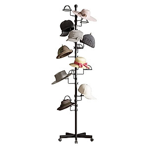 Thick forest Hat Rack with 15 Circular Hooks, Floor Hat Stand Freestanding Hat Rack Stand, Adjustable Hat Display Stand Suitable for Home or Store