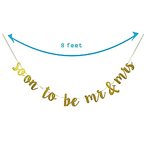 YaFeiDa Soon to Be Mr&Mrs Banner Future Mr & Mrs Banner for Engagement Bridal Shower Bride and Groom Party Decorations Pre-Strung Sign (Gold),SKA-NB018