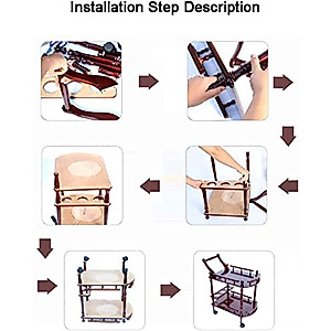 ZHIVIQ Two Tier Solid Wood Trolley Kitchen Trolley Wine Rack Trolley(Color:White)