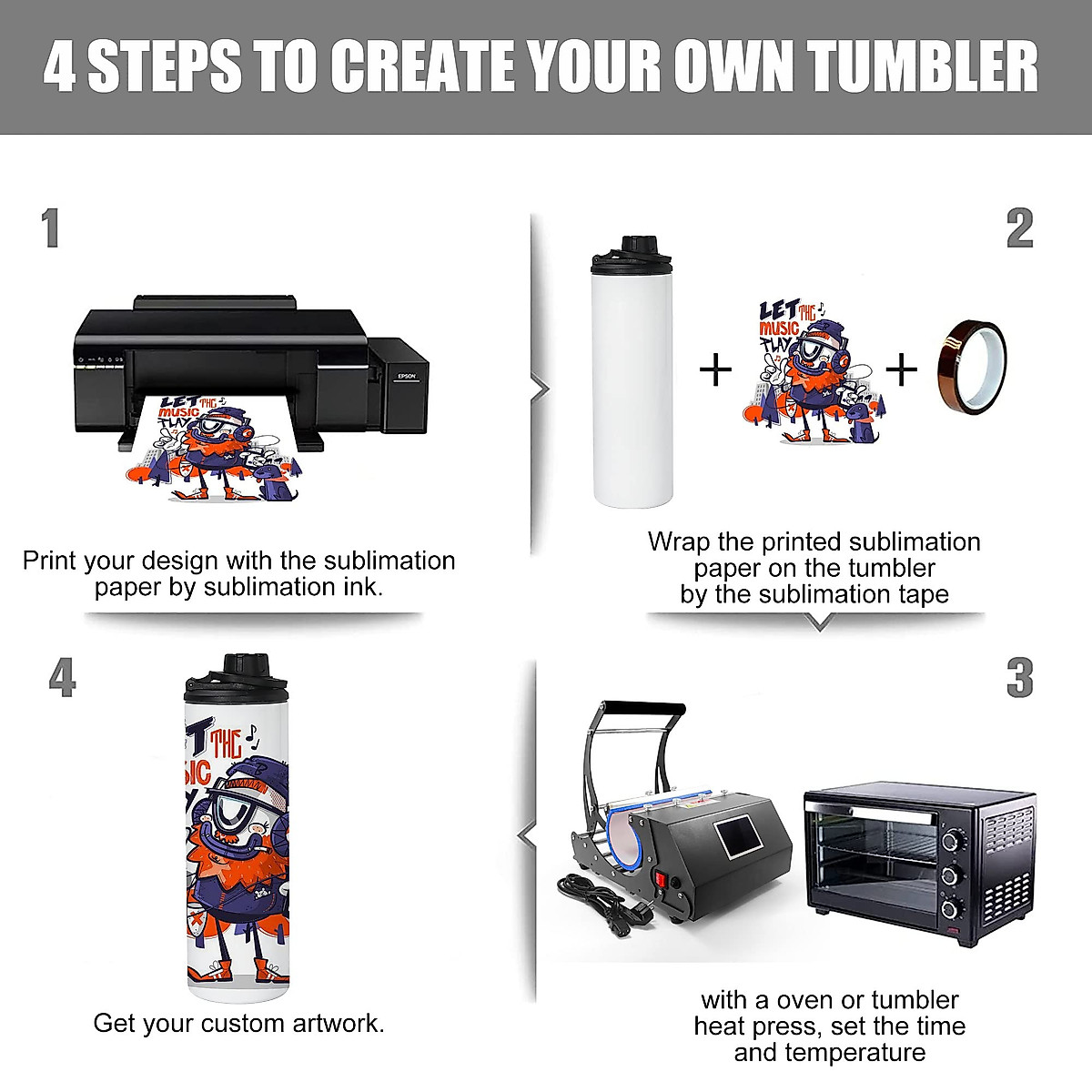 AGH 4 Pack Sublimation Sports Water Bottle Blanks 20 oz Sublimation Water Bottles Tumblers Double Wall Stainless Steel Vacuum Flask With Straw and Portable Handle for Sport Outdoor Travel, White