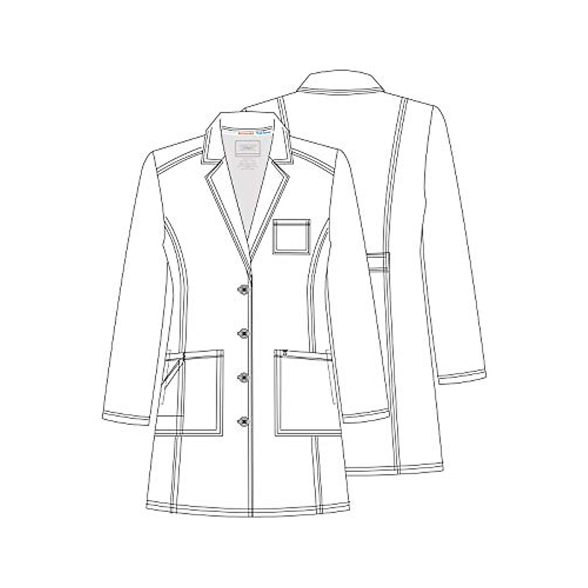 Cherokee Women Scrubs Lab Coat Workwear Revolution Tech 36" WW420AB, XL, White