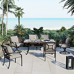 Grand patio 2 Pieces Dining Chairs,Outdoor Chairs,Patio Fixed Dining Chair Set of 2,with Gray Olefin Cushions