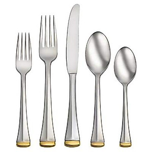 Oneida Gold Dorchester 75 Piece Fine Golden Flatware Set
