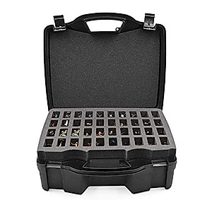 CASEMATIX Miniature Storage Hard Shell Figure Case - 80 Slot Figurine Minature Carrying Case with Customizable Foam Layer for Large Miniatures Compatible with Warhammer 40k, DND & More!