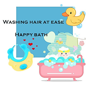 JenniferBaby Baby Toddler Kid Bath Cap,Bath Hat,Shower Cap,Bathing Protection for Showers Bathtub Sun Bathing, Hair Cutting/Trimming with Adjustable Strap (fits 14-23'' Head Circumference)