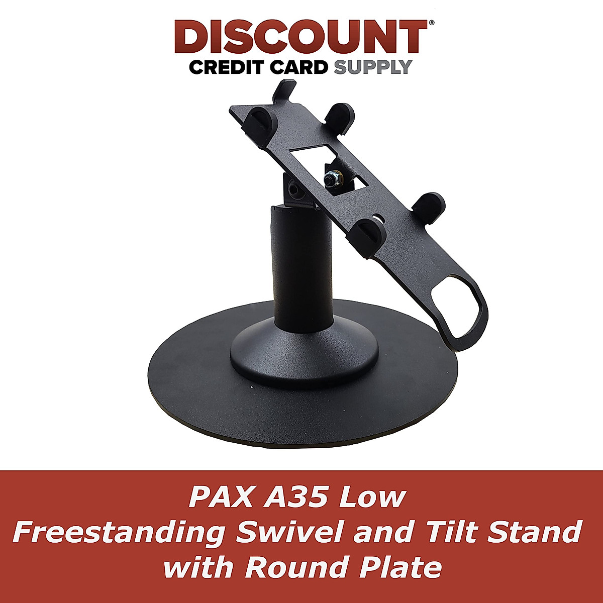 DCCStands Pax A35 Low Freestanding Swivel and Tilt Stand with Round Plate