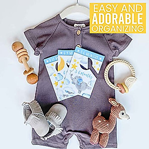 6 Baby Closet Size Dividers Boy - Elephant Baby Closet Dividers by Month, Baby Closet Organizer for Nursery Organization, Baby Essentials for Newborn Essentials Baby Boy, Nursery Closet Dividers Boy