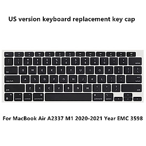 New Replacement Keyboard Keycaps Keys,Full Set of US Replacement Keycaps QWERTY for MacBook Air 13.3" Model A2337 M1 2020-2021 Year EMC 3598