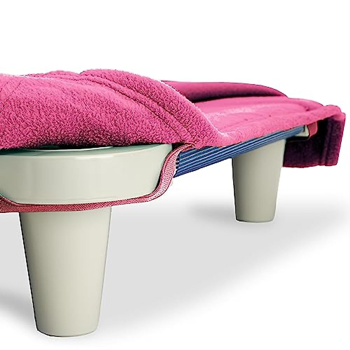 ROLLEE POLLEE Cot Blanket with Elastic Corner Straps for Preschool/Daycare, Super Soft, Fits Standard Size Mats and Cots, 50" x 55" (Pink, Single)