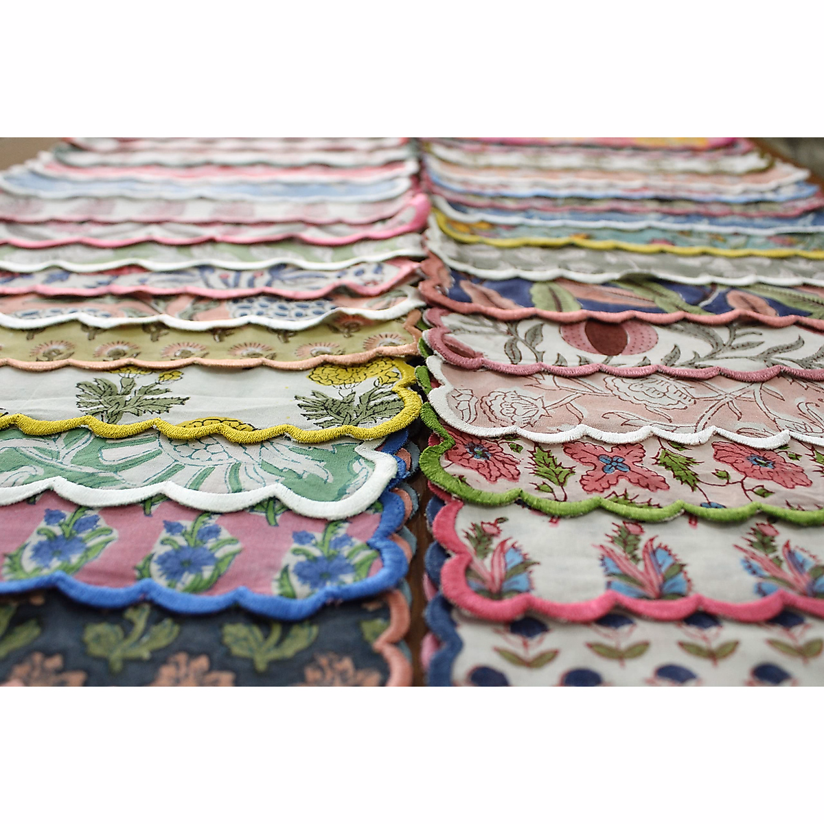 Ridhi Cloth Napkins 100% Pure Cotton Farmhouse Wedding Dinner Napkins for Halloween, Thanksgiving, Holiday Daily Wedding uses Napkins (6-20"x20" Dinner Napkin, Mix Random)