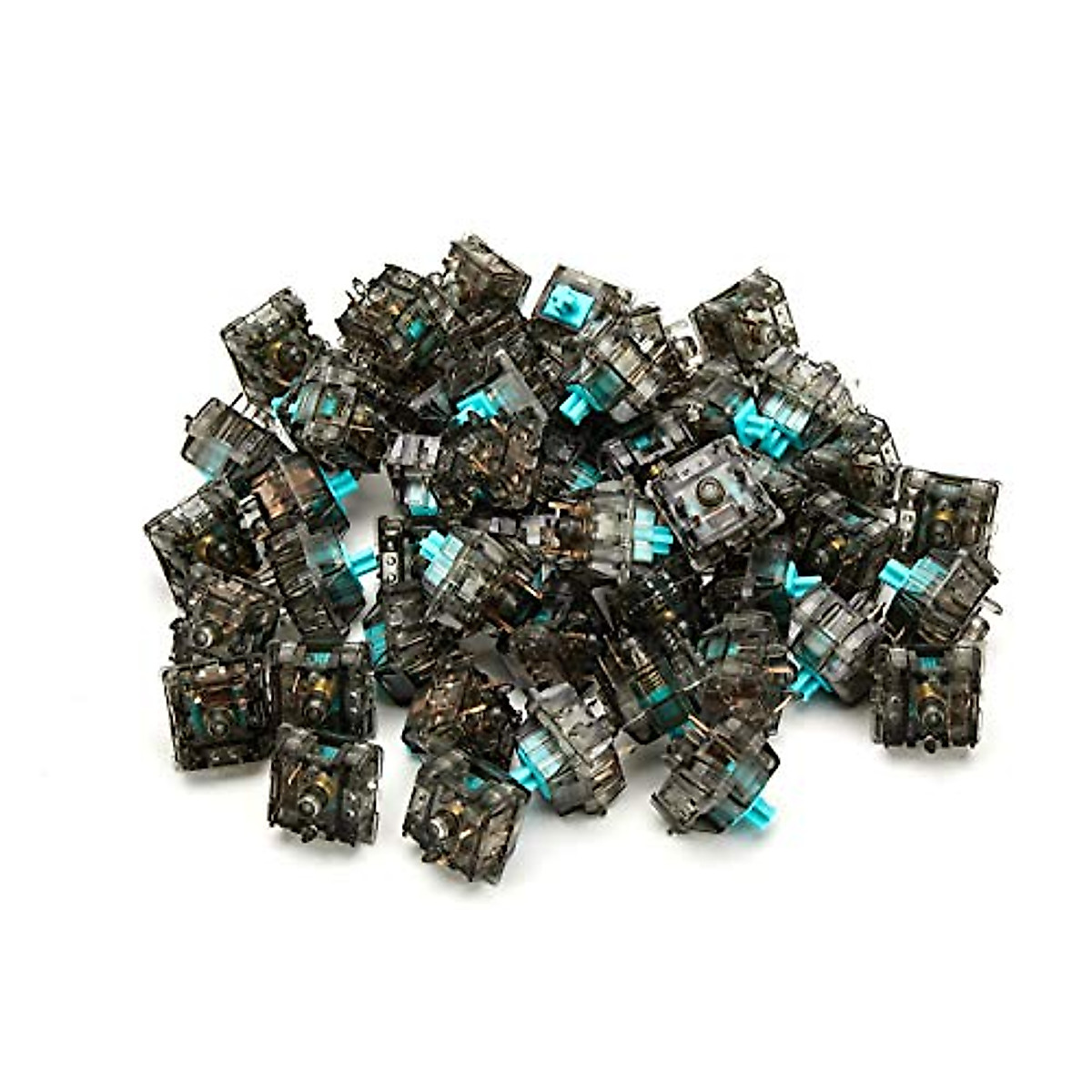 KOSEKY DSL1 Linear Keyboard Switch,Silent,60cN Force,Gold-Plated Spring,Pre Lubed, Linear Keyswitch 5 Pins for Mechanical Gaming Keyboards (90 Packs, Smoky Transparent,Aqua)