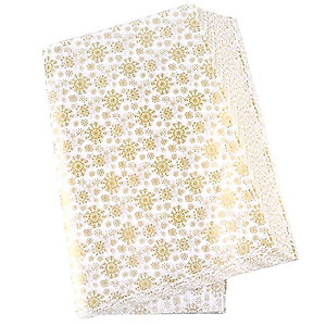MIAHART 60 Gold Christmas Snowflake Tissue Paper Sheets 50x35cm Christmas Wrapping Paper for DIY and Craft Gift Bags Decorations(Gold)