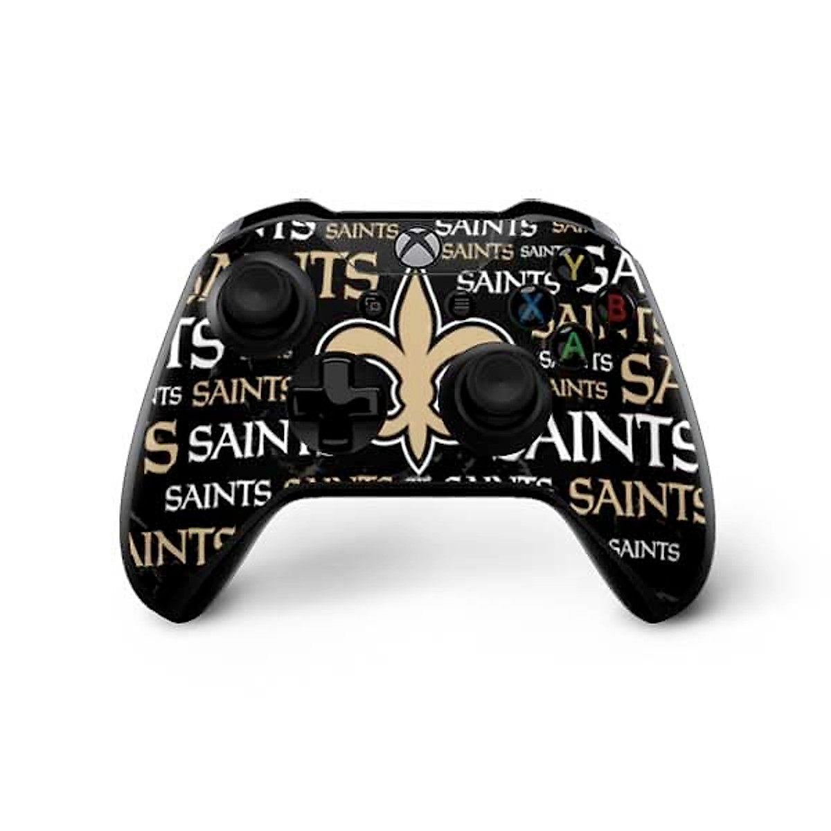 Skinit Decal Gaming Skin Compatible with Xbox One X Bundle - Officially Licensed NFL New Orleans Saints Black Blast Design