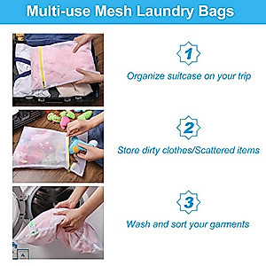 GOGOODA Mesh Laundry Bags, Delicates Washing Bags for Sweater Blouse Hosiery Bras Premium Wash Bags for Travel Storage Organization (7 Set)