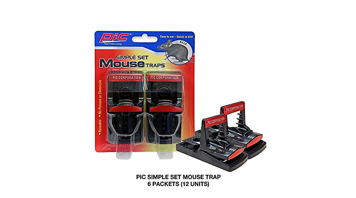 Effective PIC Simple Set Mouse Traps - 2 Count Pack