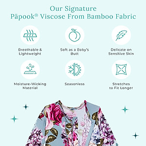 Posh Peanut Footie Pajamas for Baby Girls – Sleepers in Ultra-Soft Viscose from Bamboo with 2-Way Zipper & Ruffle Trim – Newborn to Toddler Sleepwear (Lacey, 3-6 Months)