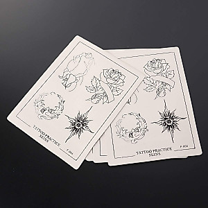 SUPVOX 5pcs Tattoo Practice Skin Rose Pattern Silicone Tattoo Skin for Tattoo Learning Training