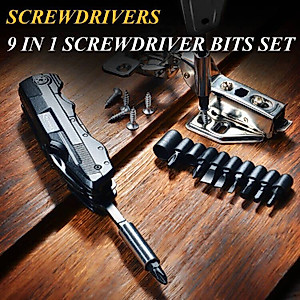 RoverTac Pocket Knife Tactical Folding Multi Tool Knife with Pliers Bottle & Can Opener 9-Pack Screwdrivers Liner Lock Nylon Sheath Perfect for Camping Survival Hiking