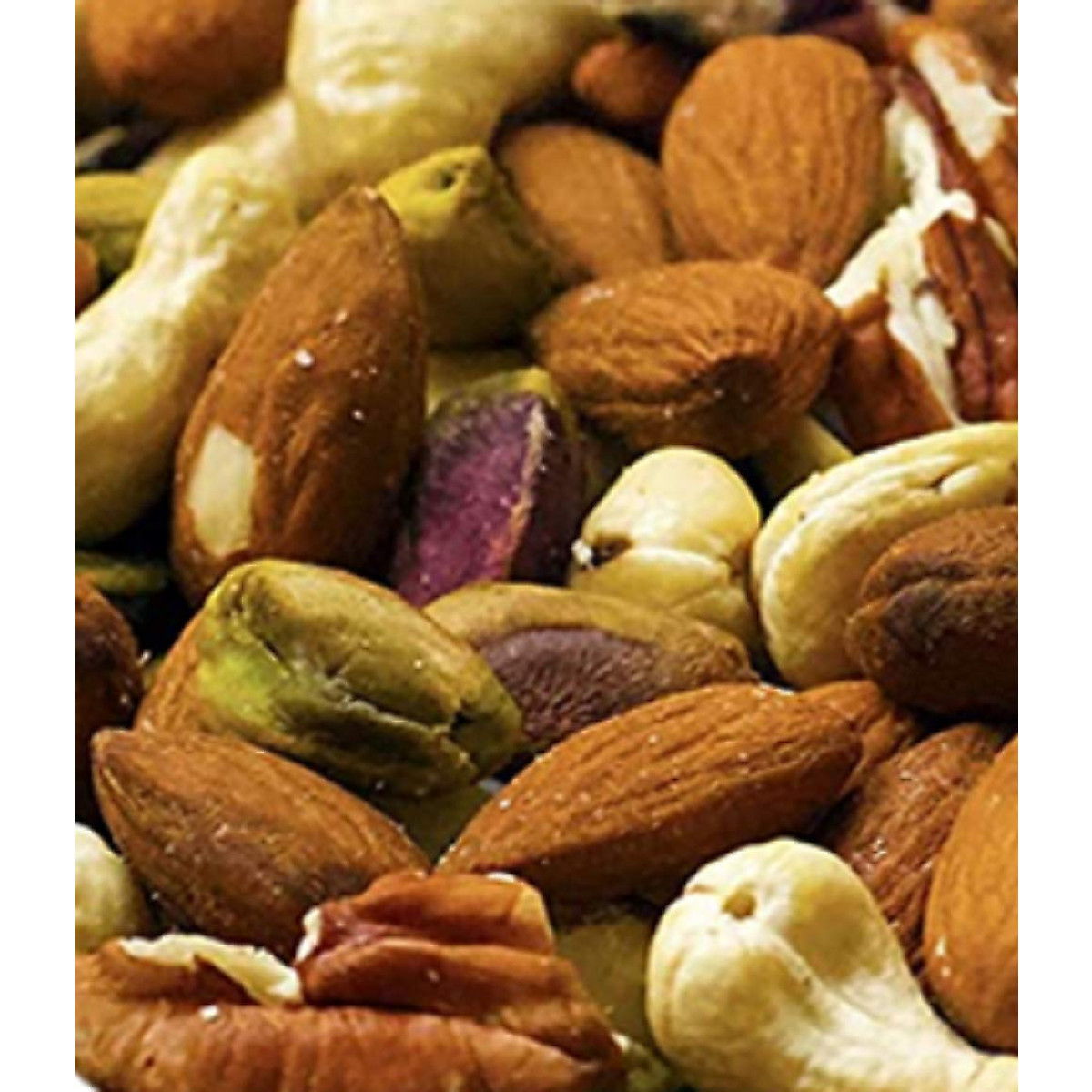 Dry Roasted Deluxe Mixed Nuts with Himalayan Salt (1 Lb.) - A Super Tasty Mix of Almonds, Brazil Nuts, Cashews, Pecans & Pistachios - Farm Fresh Nuts Brand