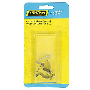 Seachoice Spring Clamps, Pack of 2, Polished Stainless Steel, 5/8-1.25 In.