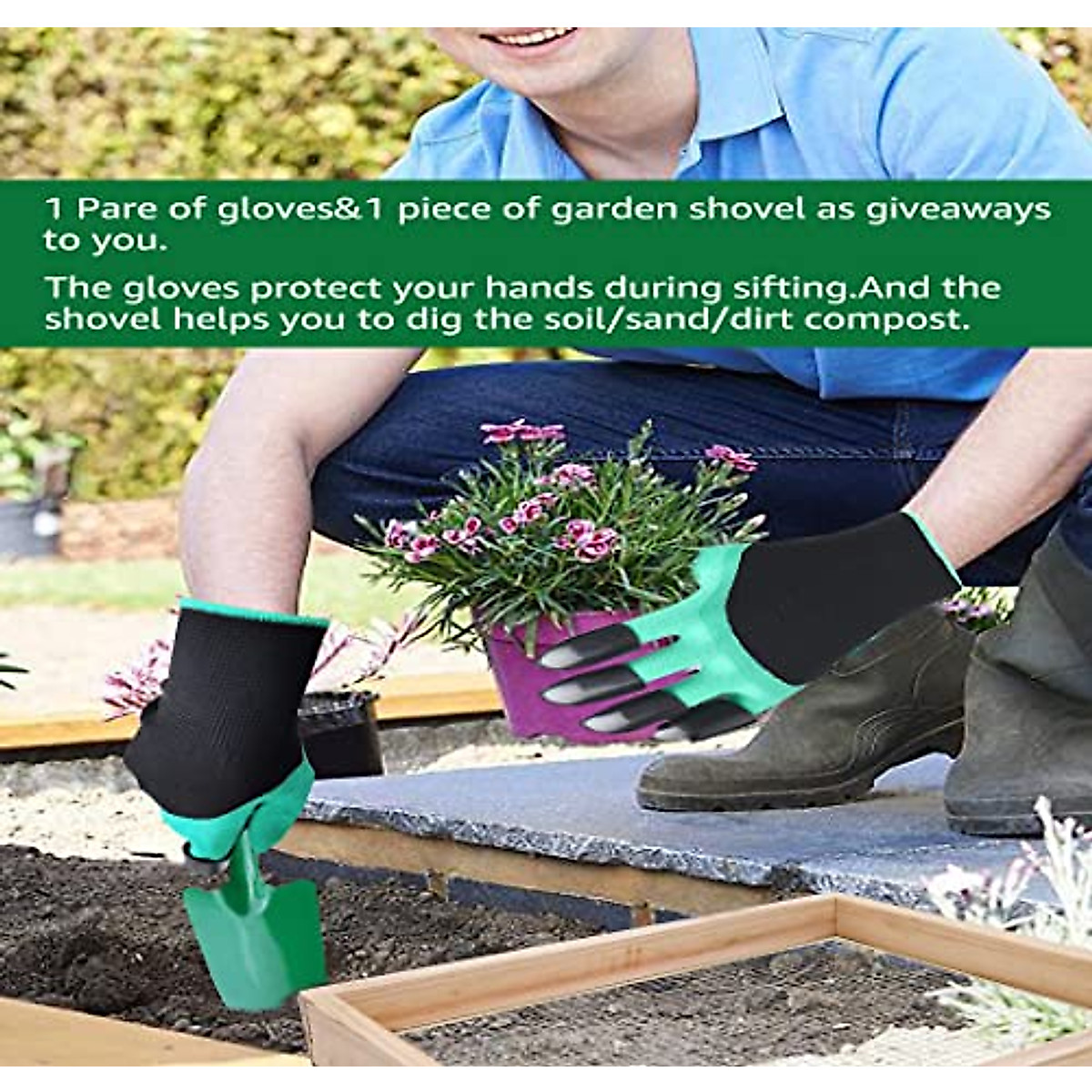 Soil Sifter, Dirt Sifter for Gardening, Compost Sifter, Garden Sieve, Light Wood Sifter for Rocks, Screen Sifter Top Soil/Peat Moss/Worm/Leaves/Loam Soil/Sand,Great Garden Tool for Plants & Vegetables