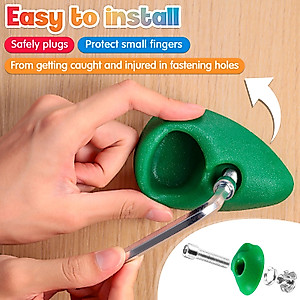 Liliful 64 Pcs Rock Climbing Hold Set Kids Rock Wall Climbing Kit Adult Mix Colored Grip with Mounting Hardware Wrenches for Outdoor Indoor Playground Backyard Back to schooll Gift