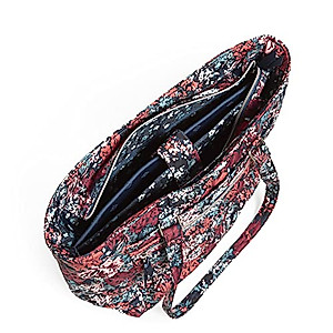 Vera Bradley Women's Performance Twill Work Tote Bag, Cabbage Rose Cabernet, One Size
