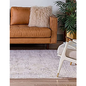 Rugs.com Oregon Collection Rug – 8' x 11' Ivory Low-Pile Rug Perfect for Living Rooms, Large Dining Rooms, Open Floorplans